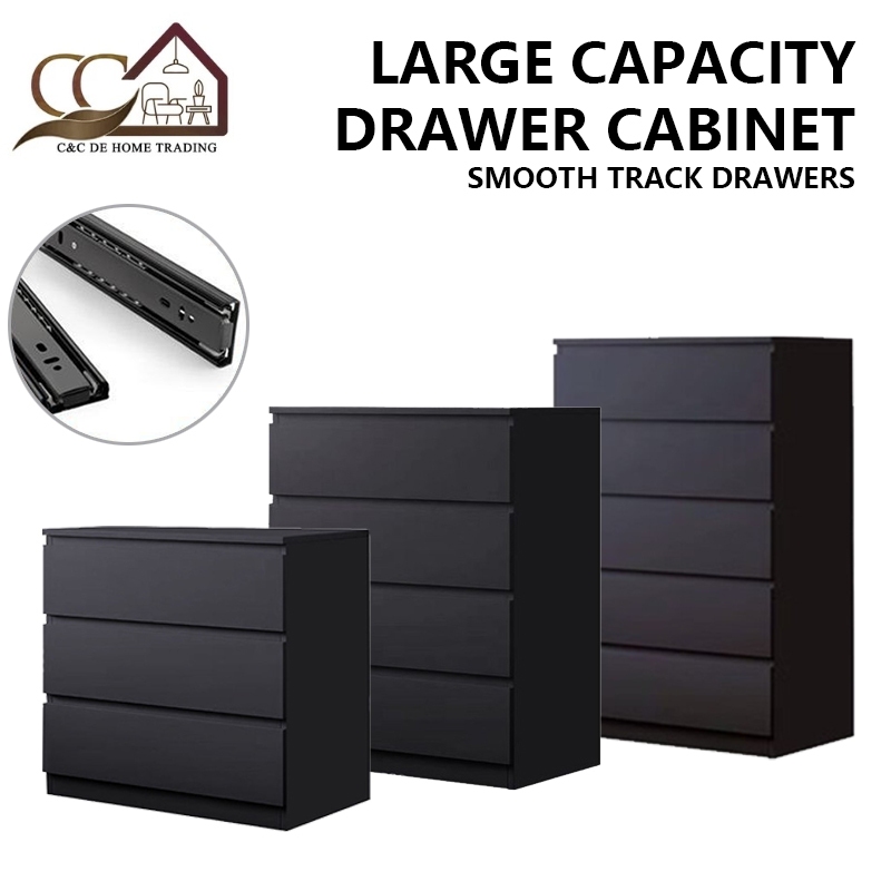Solid Wood Drawer Cabinet With Sliding Rails Thickened Wooden Board ...