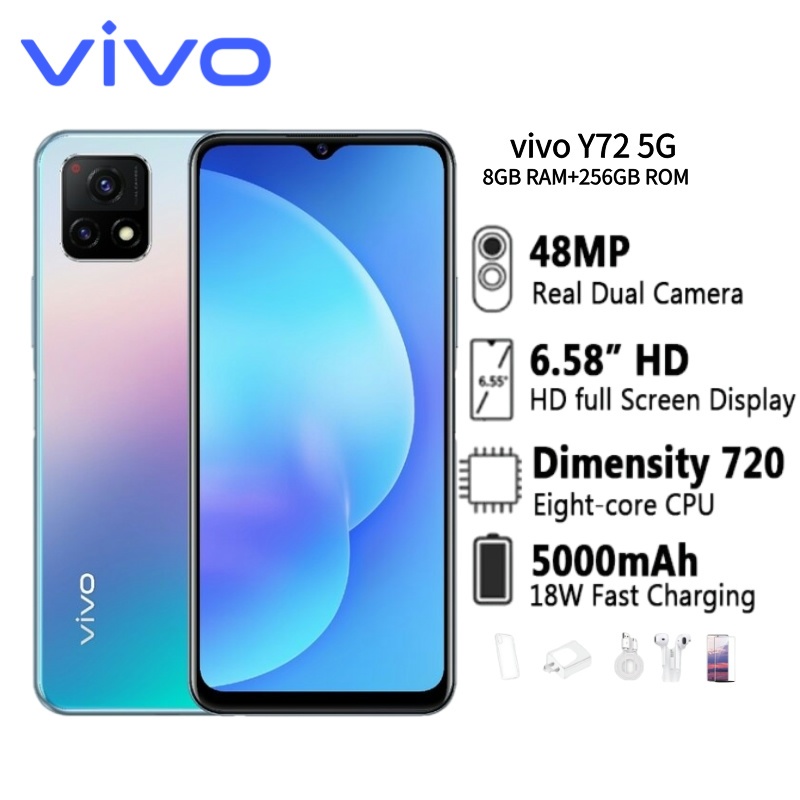 Vivo Y72 5G smartphone Global firmware 12GB RAM 256GB ROM 5000mAh 6 ...