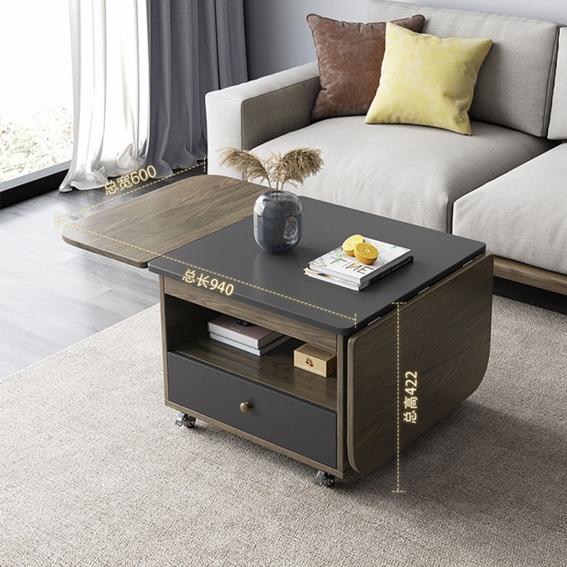 Folding Coffee Table Extended Coffee Tables 2-Tier Storage Vintage ...