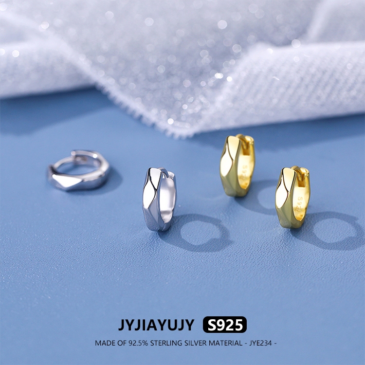 JYJIAYUJY 100% Whole Original Sterling Silver S925 Hoop Earrings Round Design 12-16mm Size In ...