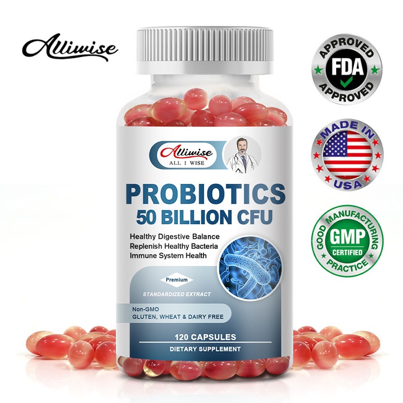 Alliwise Probiotics Daily Probiotic Supplement 50 Billion CFU for ...