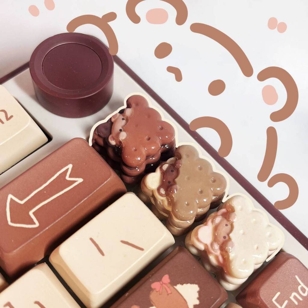 Cute Bear Cookies Series Novelty Artisan Keycap Resin Keycaps For ...