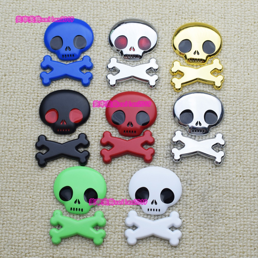 Metal Skull Label Unique Modified Devil Decorative Sticker Skull Car ...