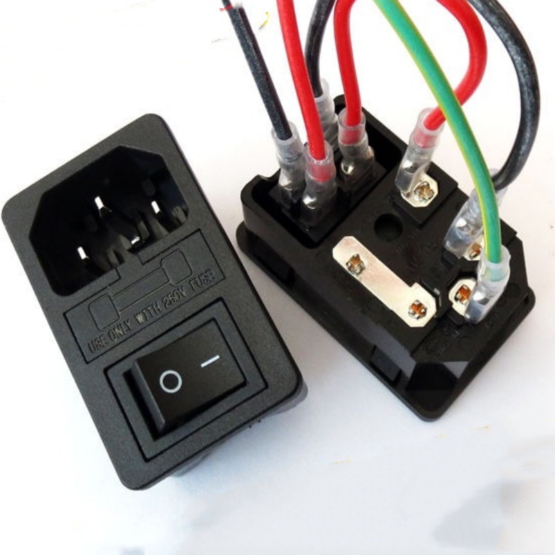 Ac Power Socket with Cord with Fuse with Switch Pinzi Card Type Socket ...