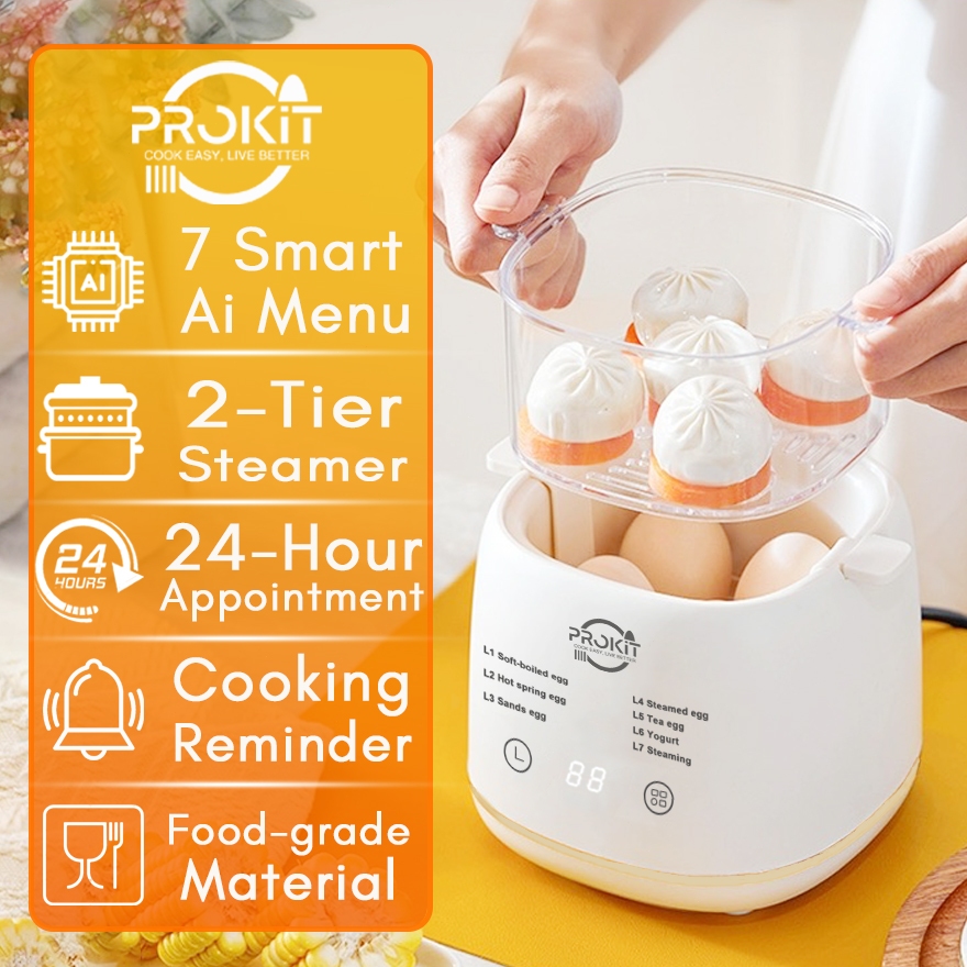 7 Mode Egg Boiler Egg Steamer Half Boiled Egg Maker Telur Separuh Masak ...
