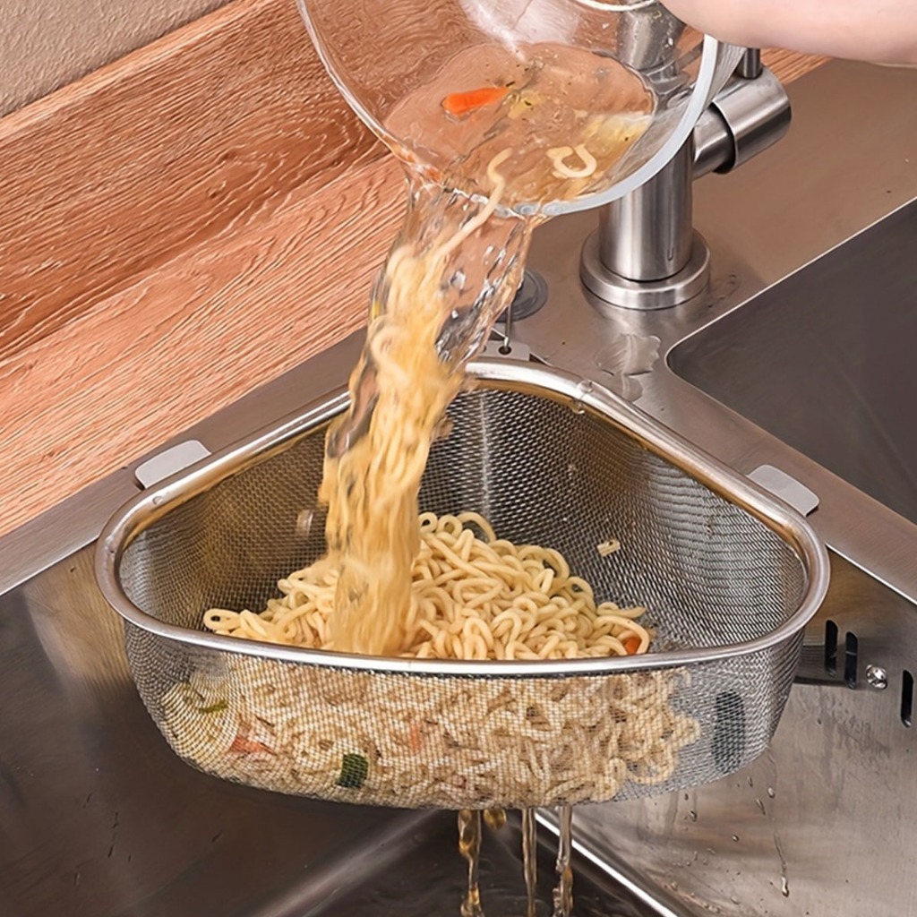 Sink Drainer 304 Stainless Steel Sink Tray Corner Sponge Hanging Basket ...