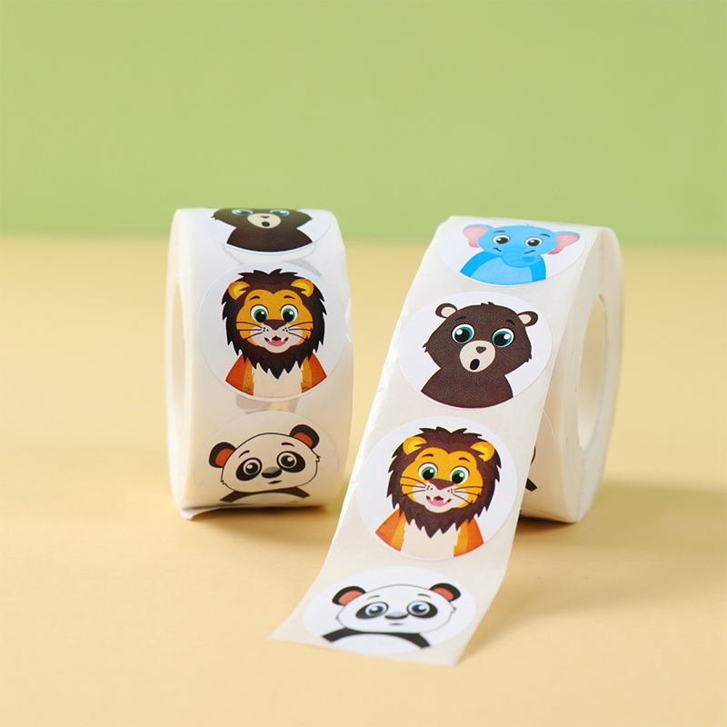 Cartoon Zoo Theme Sticker Brave Tiger Lion Safari Animals Printed ...