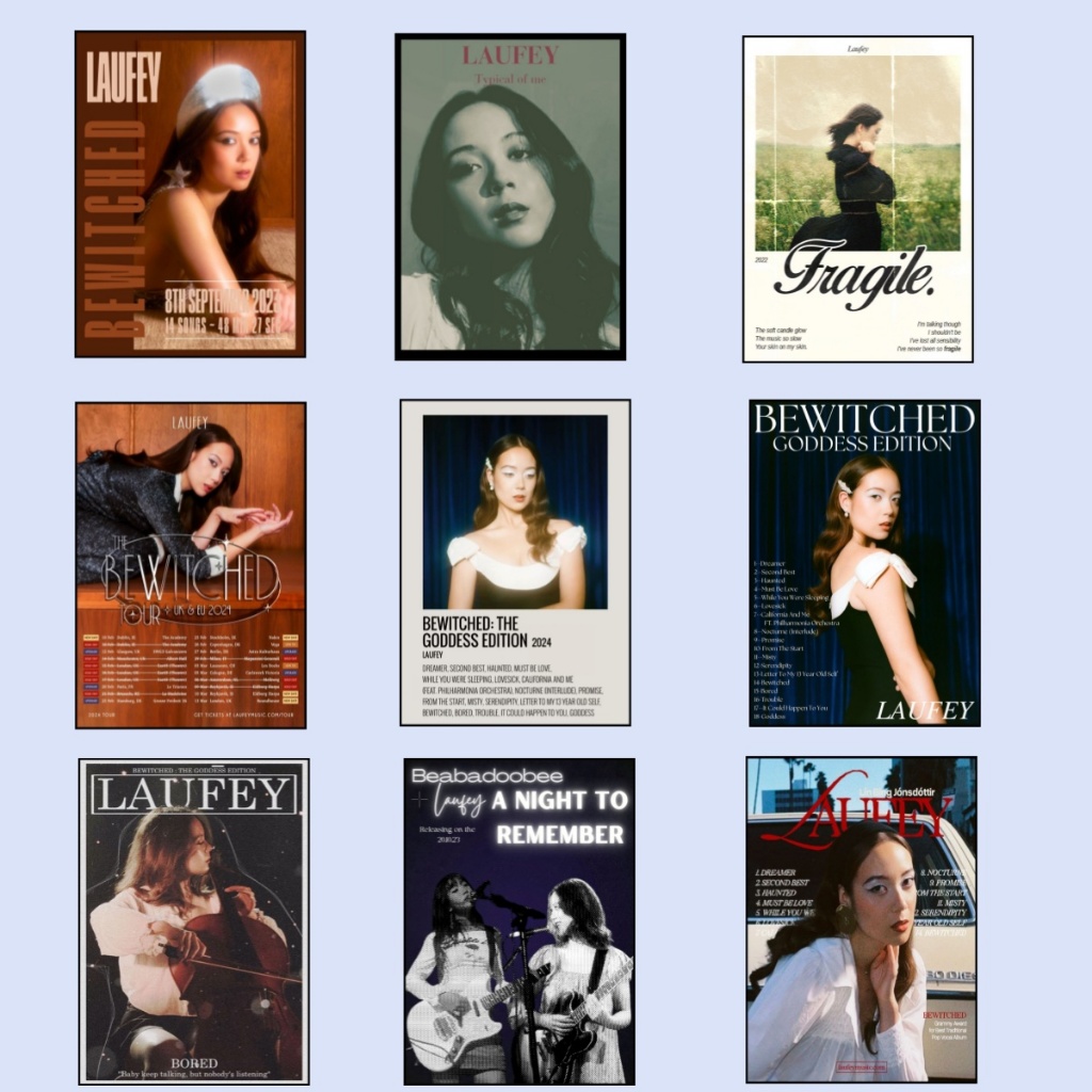 LAUFEY Poster white copper paper poster living room bar decoration ...