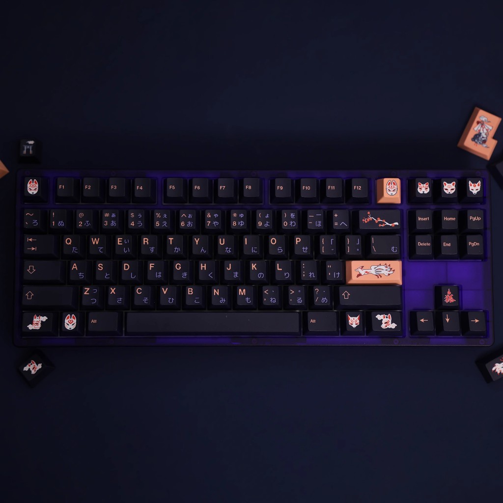 162 Keys GMK Kitsune Keycaps Set Cherry Profile PBT Dye Sublimation ...
