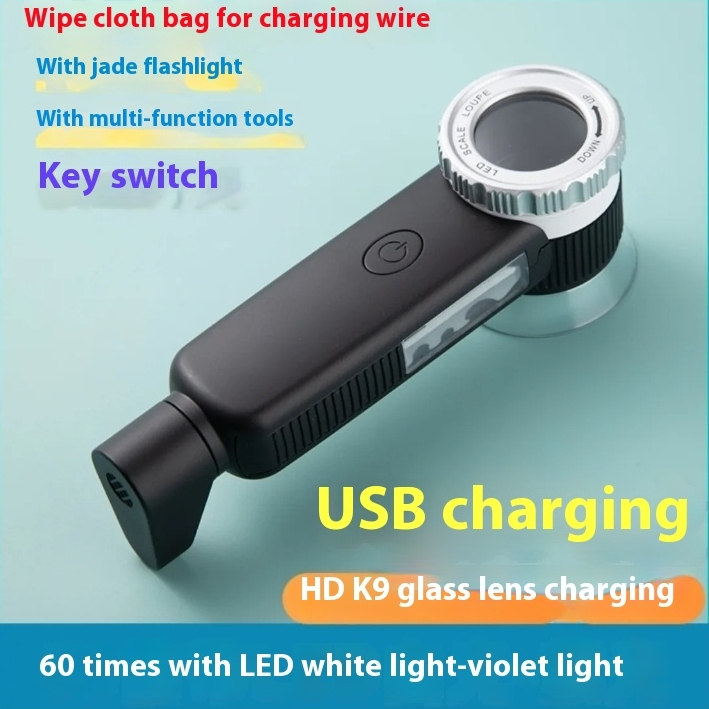 60 Times Multifunctional Jewelry Magnifying Glass, Purple High ...