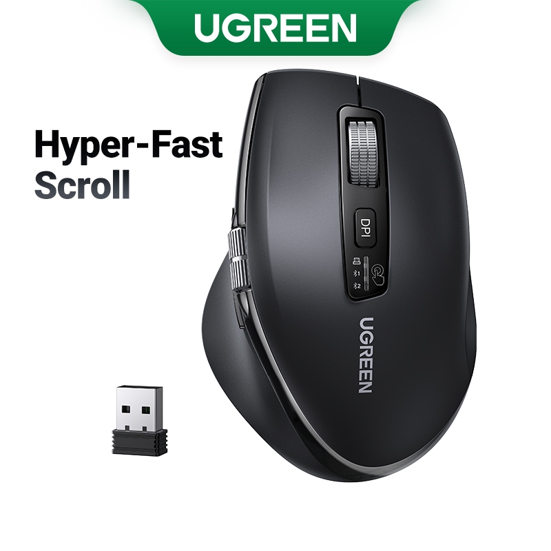 UGREEN Hyper-Fast Scroll Wireless Mouse Bluetooth 5.4 2.4G Ergonomic ...
