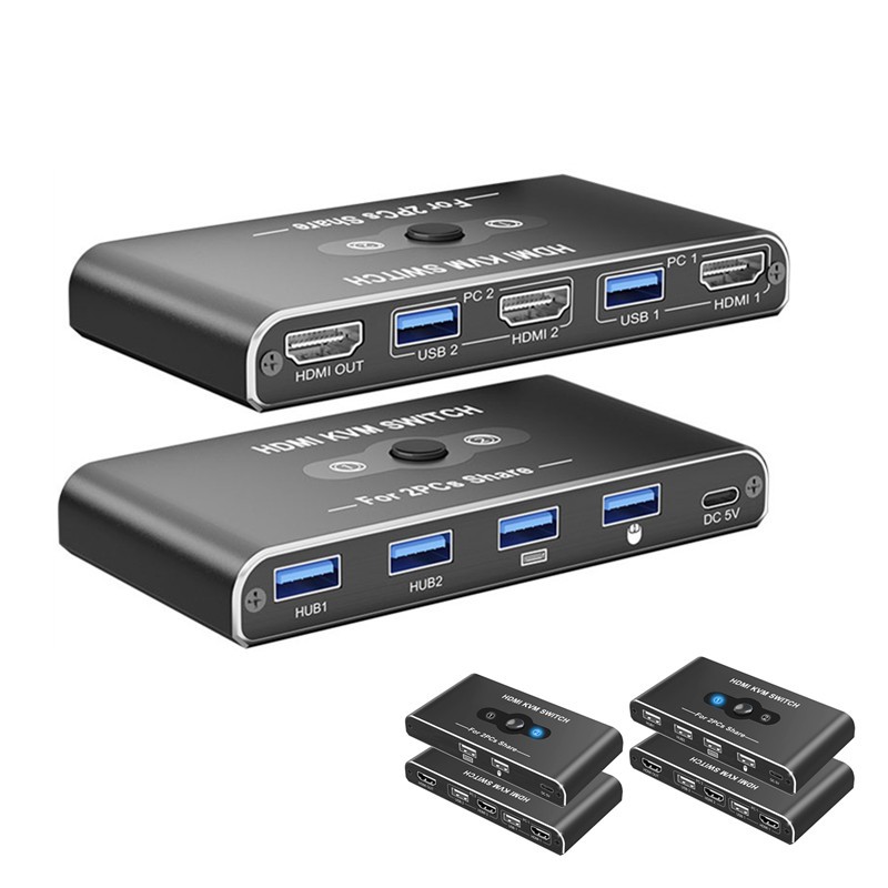 HDMI 2.0 KVM Switcher USB2.0/3.0 HDIM 2 input 1 Output 4K 60Hz 2PC ...