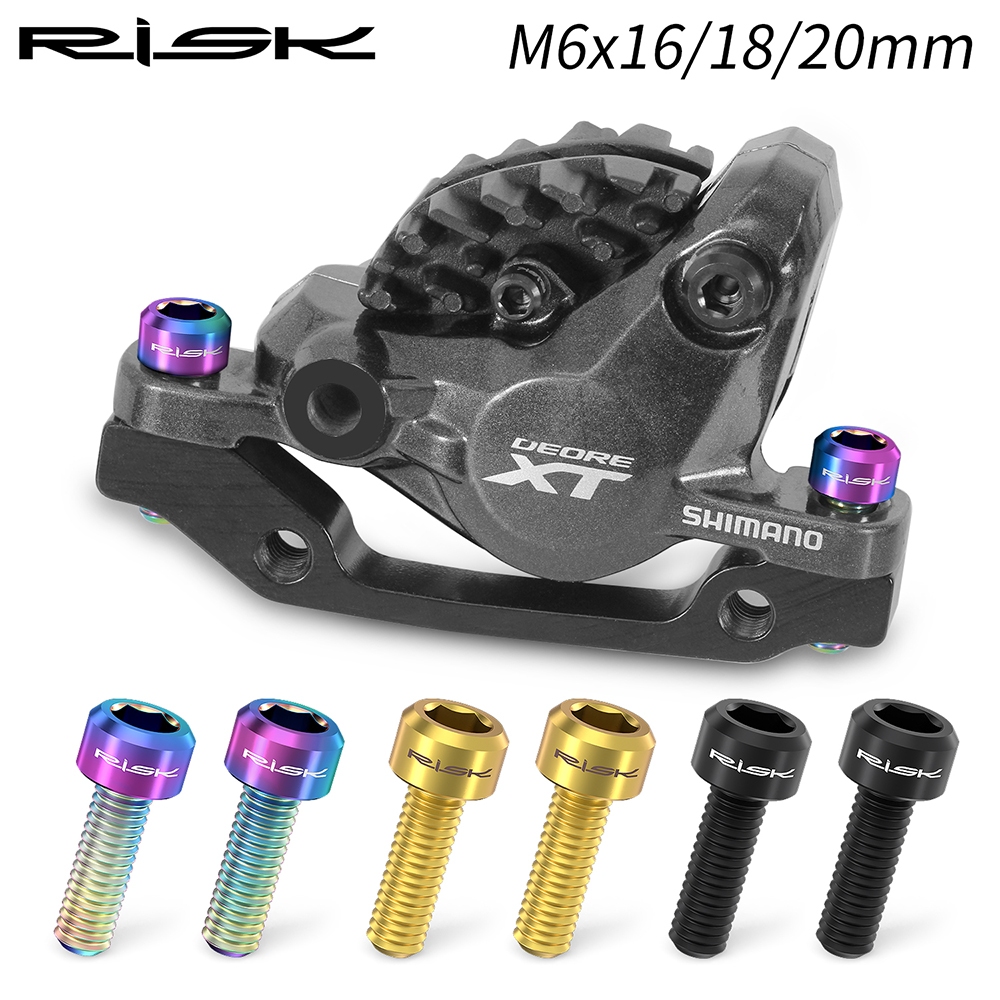 RISK 4pcs M6*18mm M6*20mm Titanium Alloy Bolt for Disc Brake Caliper ...