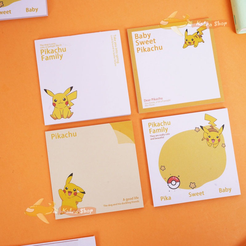 4pcs Pikachu Memo Pad Pokemon Pokeball Notepad Student Creative ...