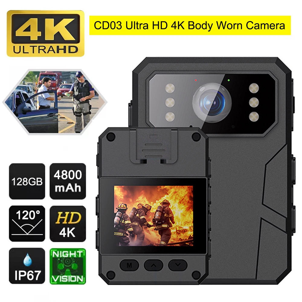 4K Mini Body Camera Full HD 1080P 2 Inch IPS Touch Screen Night Vision ...