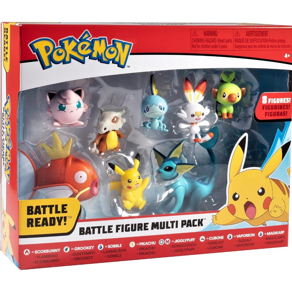Pokemon Battle Ready! Battle Figure Set, 8 Pieces - with 2 & 3 inch ...