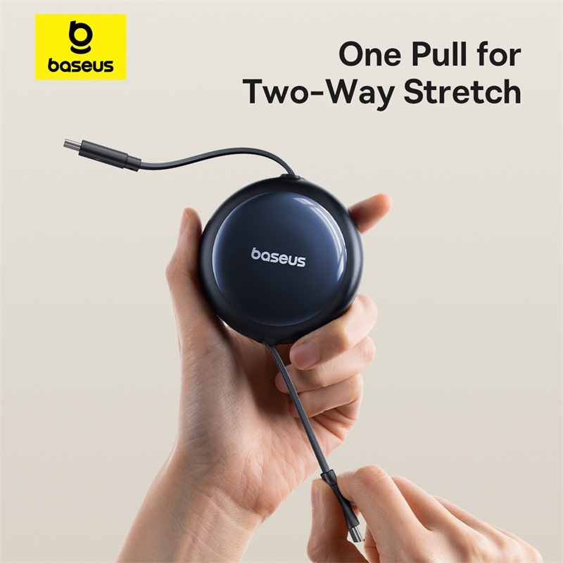 Baesus Nomos Retractable 100W USB C Cable For iPhone 16 15 Plus Pro Max ...