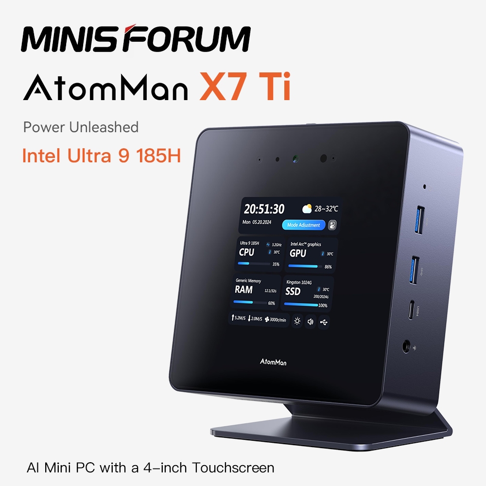 Minisforum X7 Ti Mini PC Intel Core Ultra 9 185H Processor DDR5 M2 NVME ...