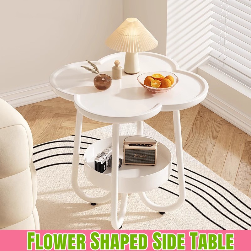 Cream Edge Table Movable Small Table Home Light Luxury Small Coffee ...