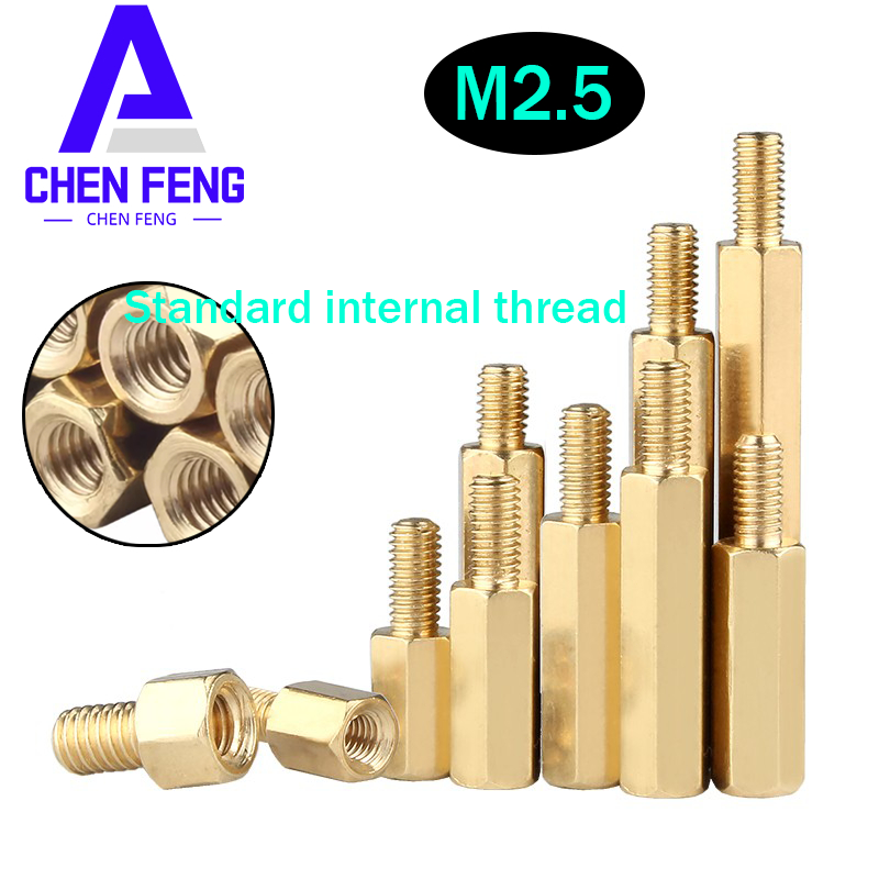 M2.5 Male to Female Brass Screw Thread PCB Stand-off Spacer,Hexagon ...