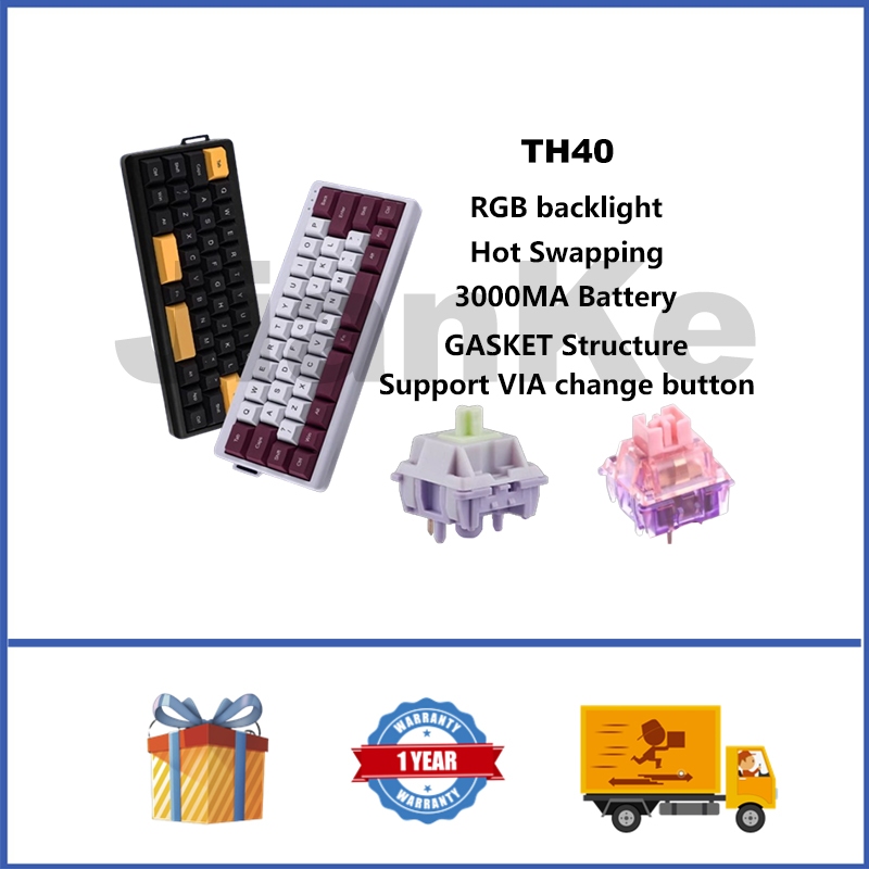 EPOMAKER TH40 Wireless Mechanical Keyboard 40% Hot swappable RGB GASKET ...