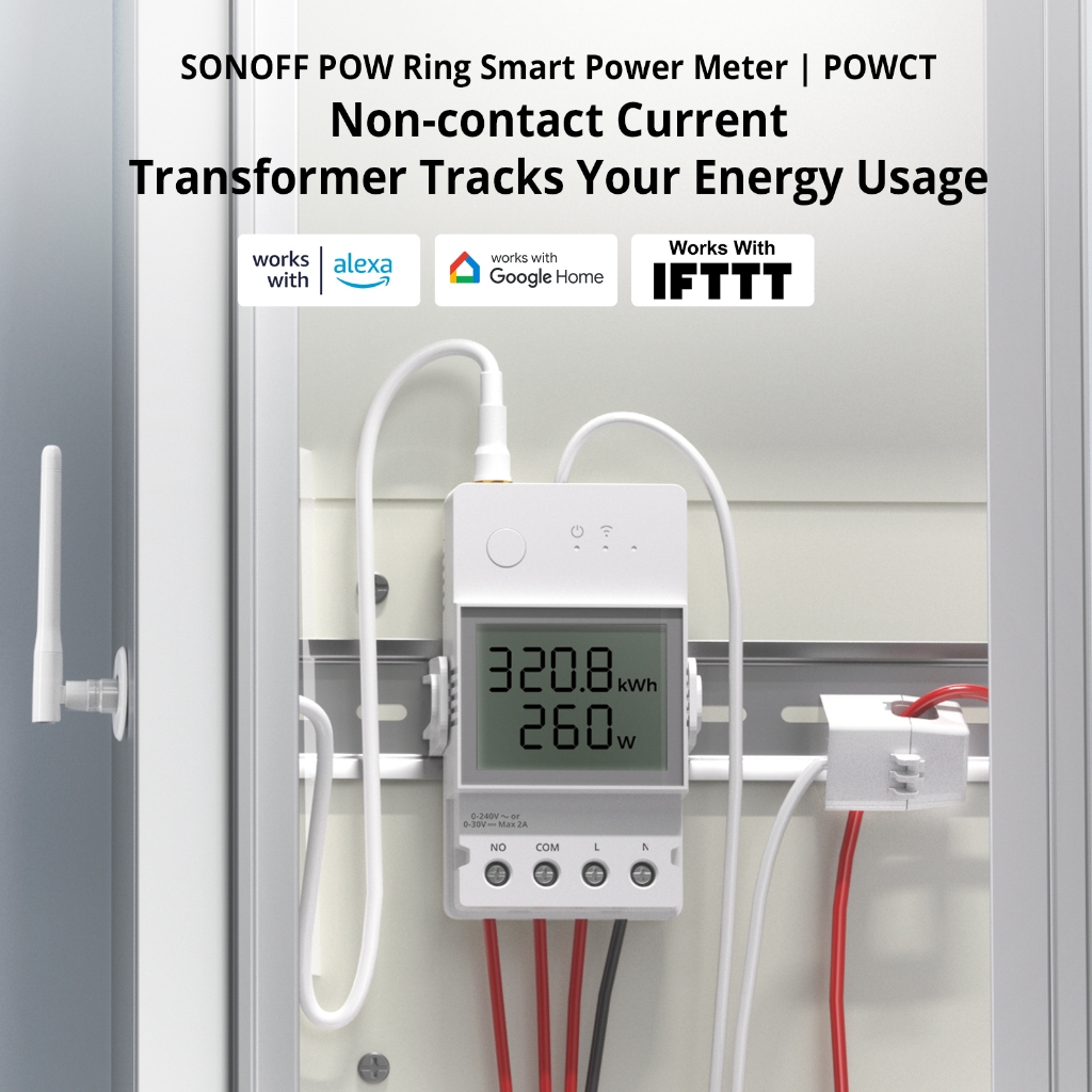 SONOFF POWCT 100A WiFi POW Ring Smart Power Meter Split CT Sensor ESP32Chip Energy Monitor ...