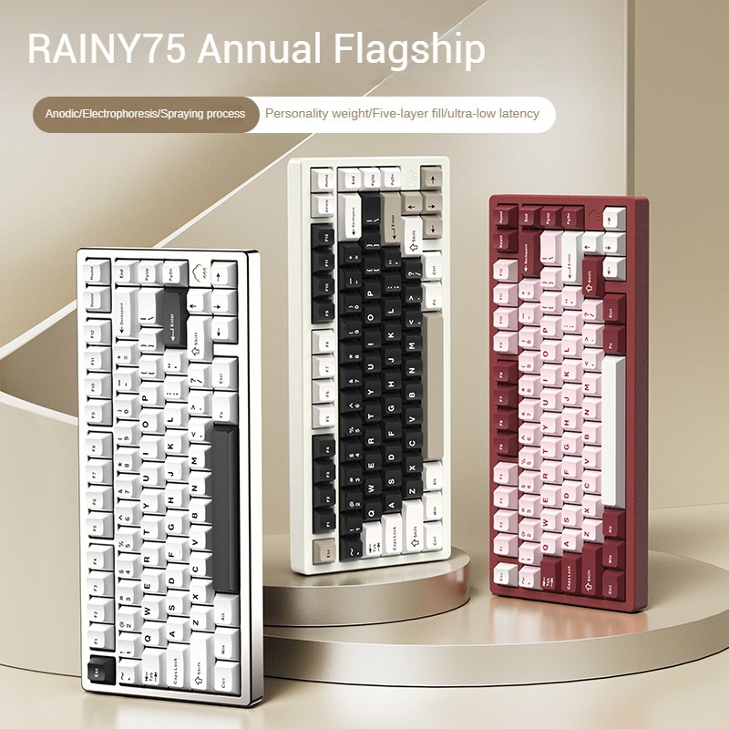 Wob | Rainy75 | Customized Gaming Mechanical Keyboard | 75%Layout | CNC Aluminum Case | Hot ...