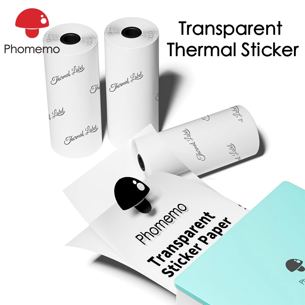 50mm Continuous Transparent Thermal Label Sticker,For Phomemo Phomemo ...
