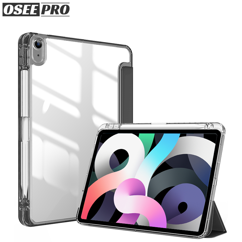 Osee Pro ipad case All-round protection HD transparent tri-fold flip ...
