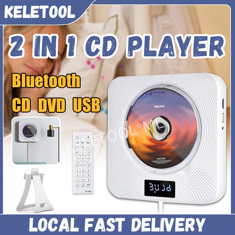 2 IN 1 Wall Bluetooth cd player portable dvd player Remote Control FM ...