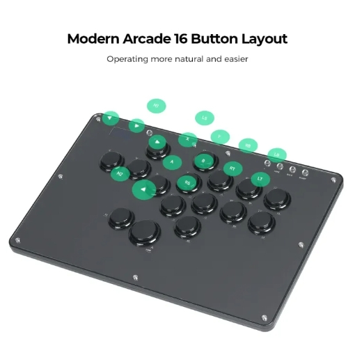 Haute42 FightStick Joystick Arcade Hitbox Button Rim Leverless Controller For PC/PS4/PS5/Switch ...