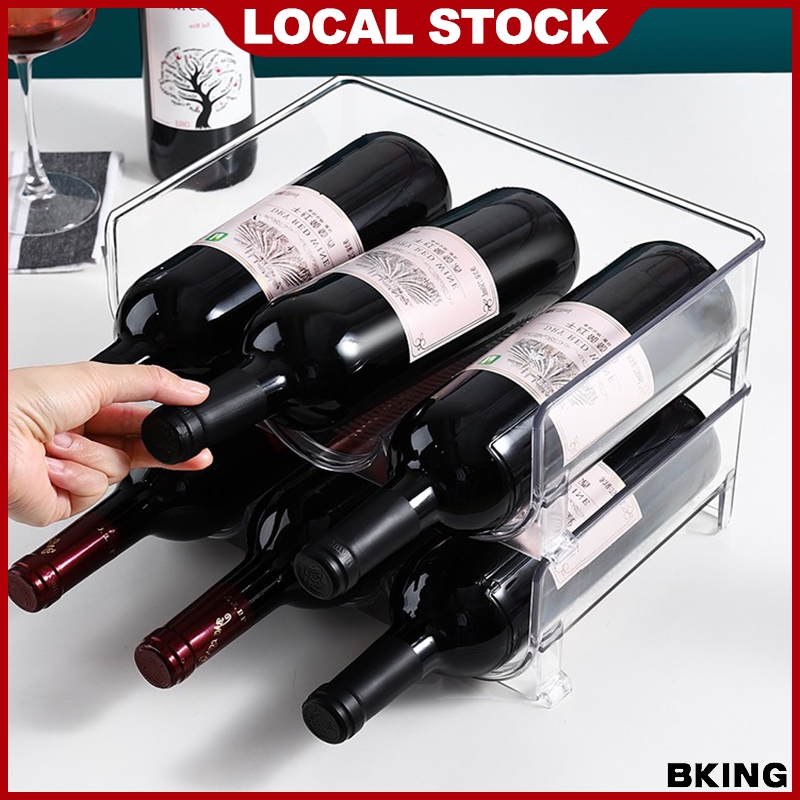 Acrylic Wine Rack Fridge Organizer Water Bottle Organiser Stackable ...