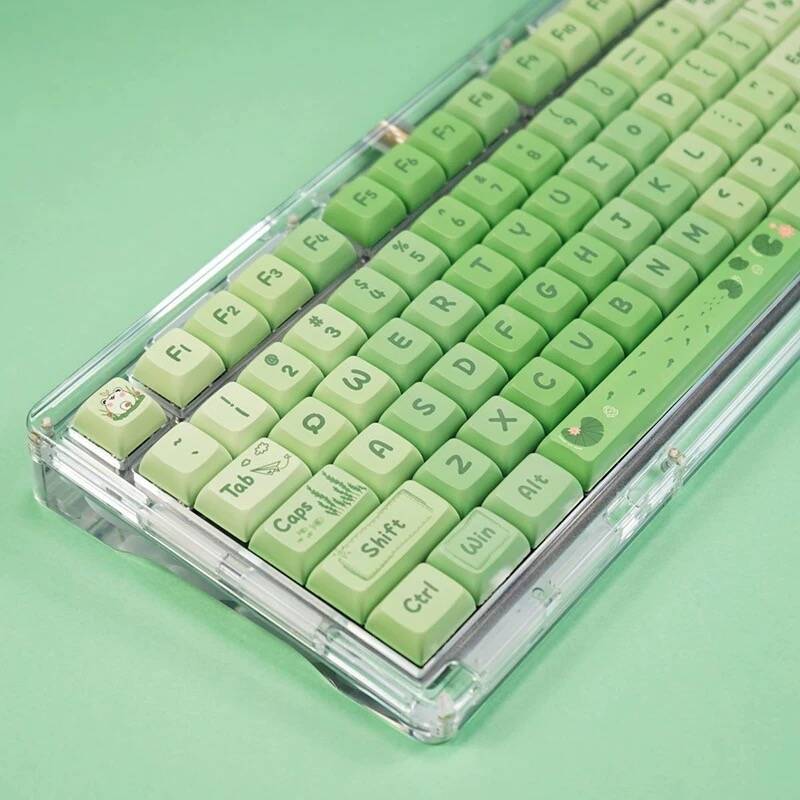 Lotus Pond Theme Keycaps Full Set 127 Keys XDA Profile PBT Dye Sub Key ...
