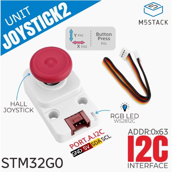 M5Stack Joystick 2 Unit Hall electromagnetic joystick STM32G030 I2C ...