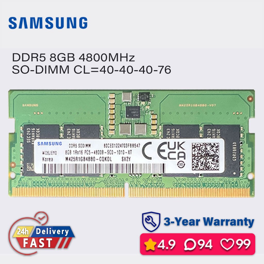 SAMSUNG ddr5 8gb 16gb 32gb 4800mhz sodimm laptop memory ram 38400 pc5 ...