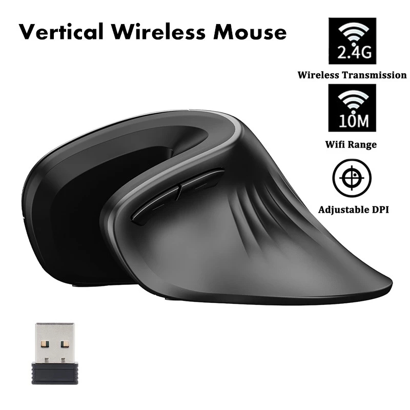 Silent 2.4Ghz Wireless Mouse Right Hand Ergonomic Vertical Mouse 3200 ...