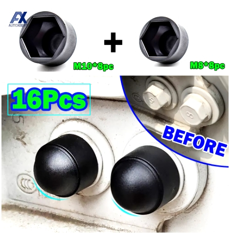 16PCS M8 M10 Bolt Nut Cap Screw Protection Cap Covers Exposed Hexag ...
