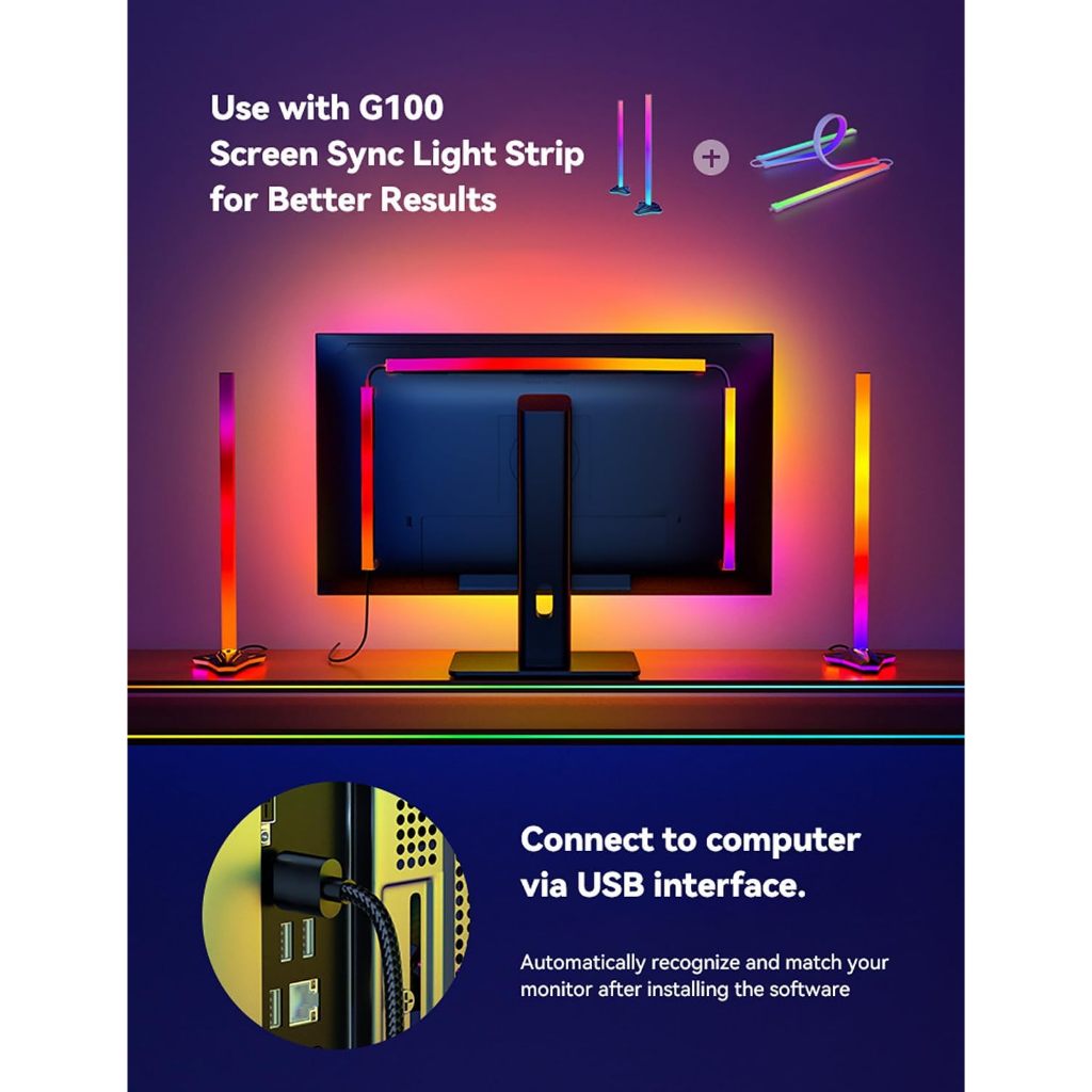 Skydimo LED RGB Backlights Strip Sync with Computer Monitor, USB 5V ...