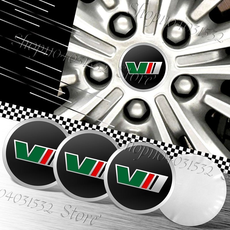 56mm VRS V Logo Car Wheel Center Hub Cap Sticker Auto Tire Emblem Badge ...