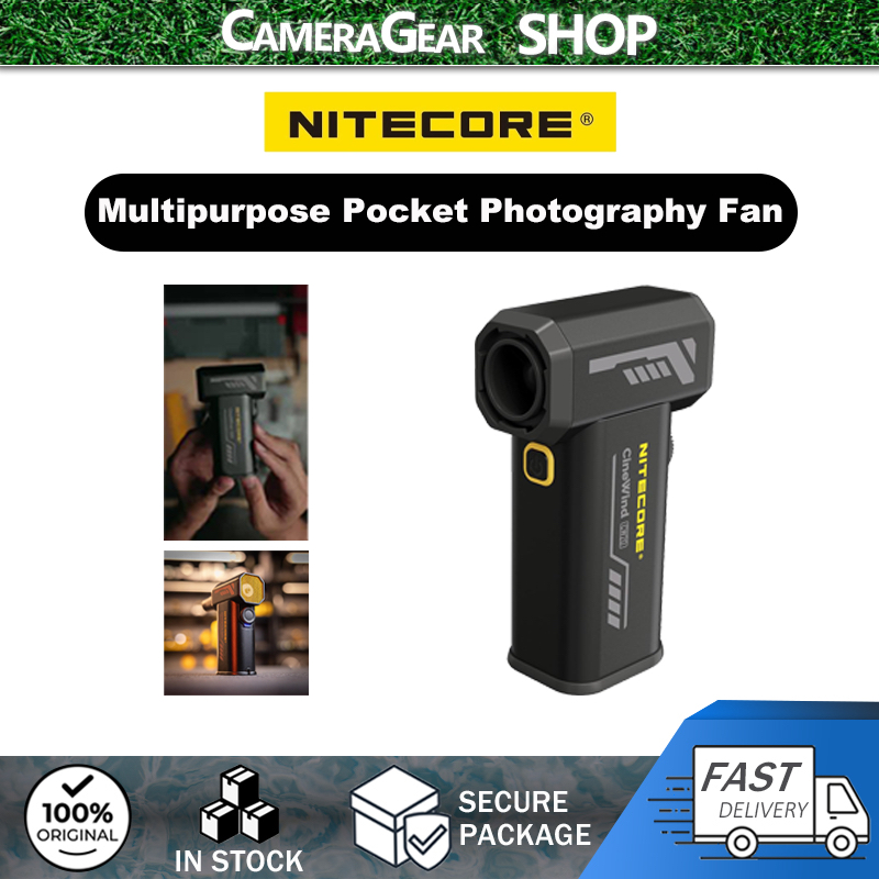 Nitecore CW20 Pocket Photography Fan with Flat Nozzle, Round Nozzle and ...