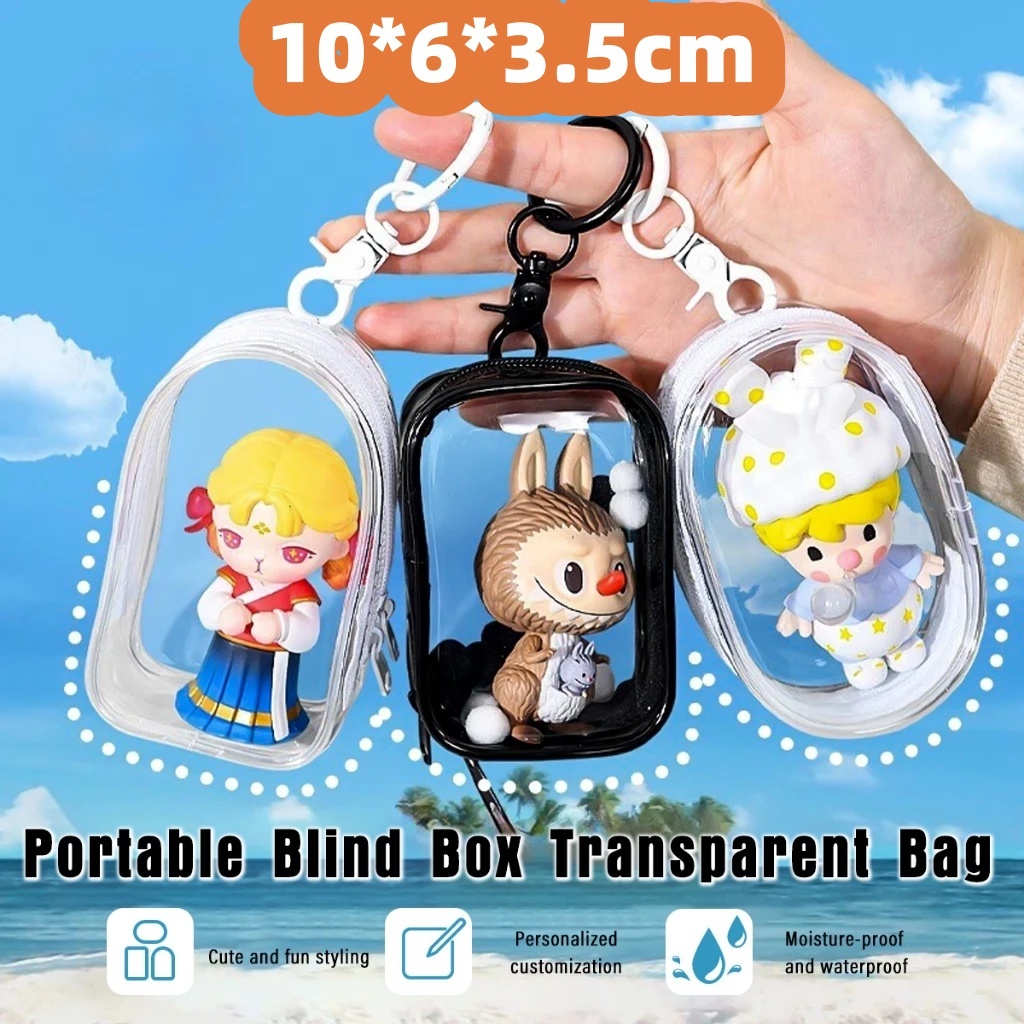 10CM POPMART Labubu Clear Doll Display Bag Dustproof Collectibles ...