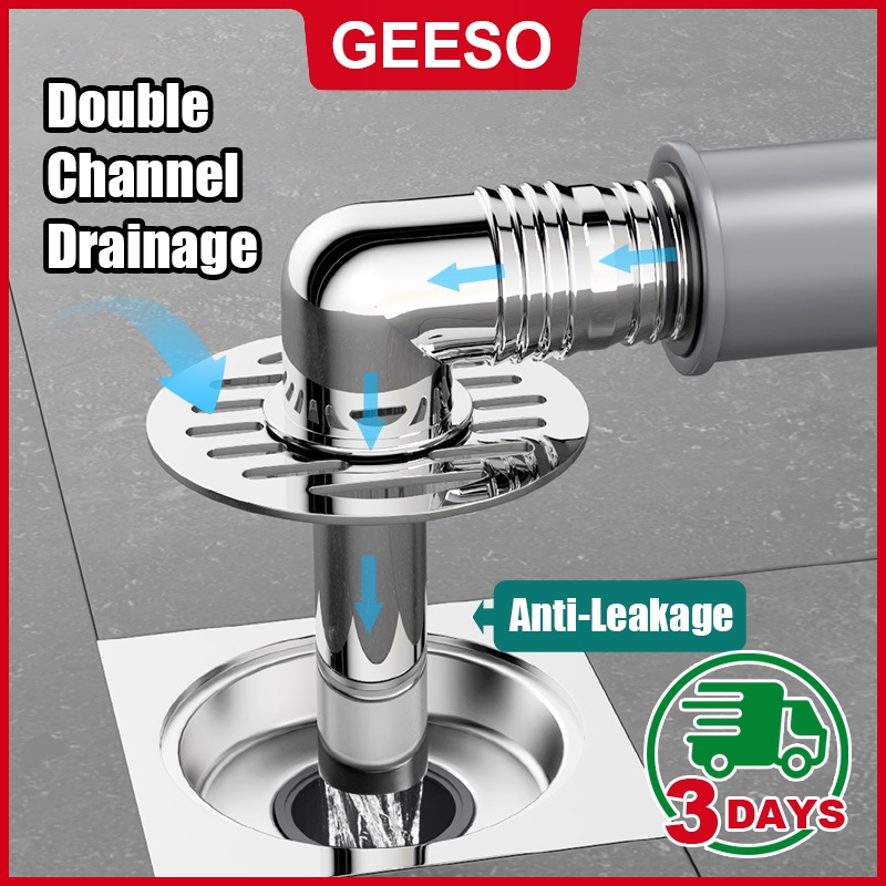 GEESO Anti leak Washing Machine Drain Hose To Floor Grate Adaptor Drain ...