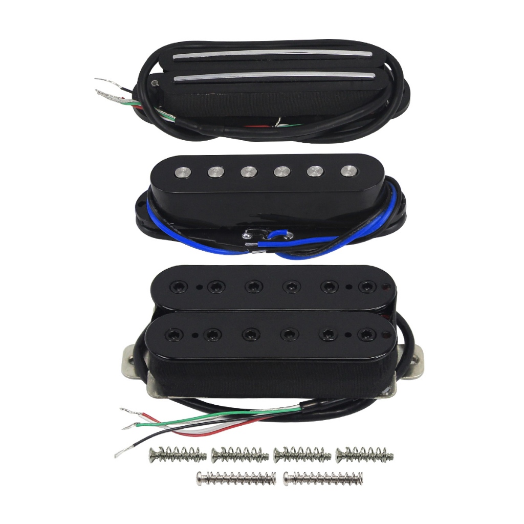 FLEOR 3pcs Ceramic Dual Rails Pickup + Single Coil Pickup+ Humbucker ...