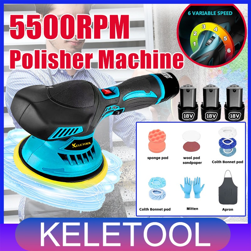 5500RPM Cordless Car Buffer Polisher 6 Variable Speedhand held polisher ...