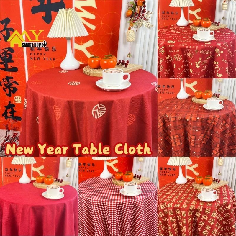 CNY Tablecloth Flannelette Red Wedding Engagement New Year Celebration ...