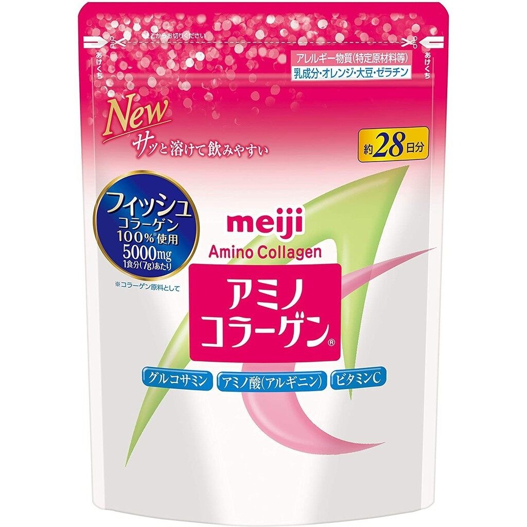 Meiji Amino Collagen Refill Pack 196g 28 days / Collagen Powder Regular【Made in Japan】【Delivery ...
