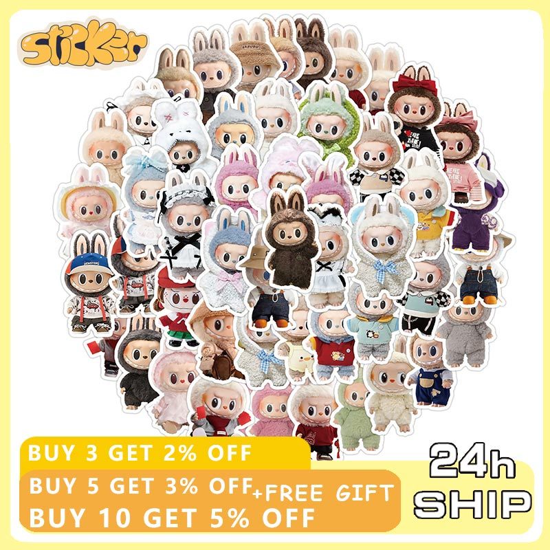 50pcs Anime Labubu Cartoon Cute Sticker Water Bottle Laptop Skateboard ...