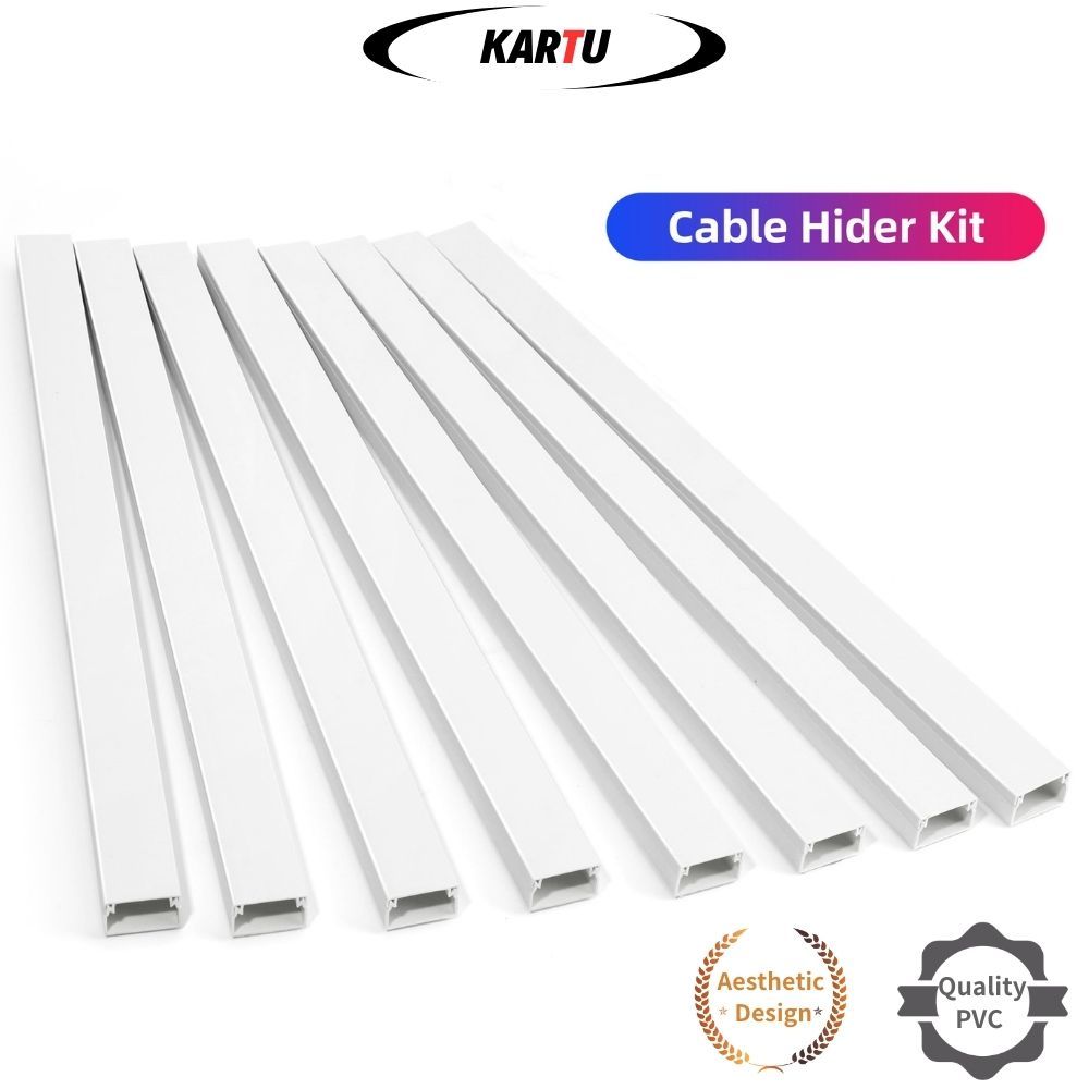 【Upgrade Style】5PCS Cable Cover Raceway Kit, Cord Hider for Wall Mount ...