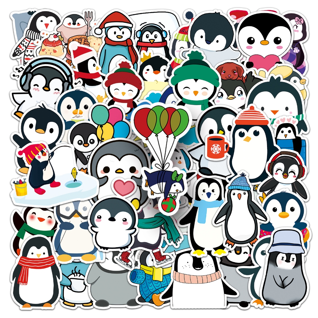 50 Piece Funny Penguin Stickers Waterproof DIY For Phones Laptop Car ...