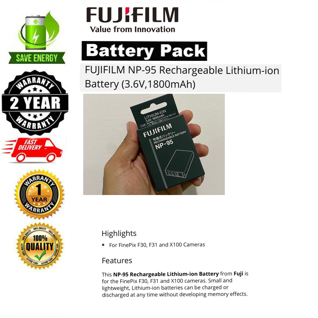 ( 100% Fujifilm SG )Fujifilm NP-95 Cyber-shot Camera Battery for ...